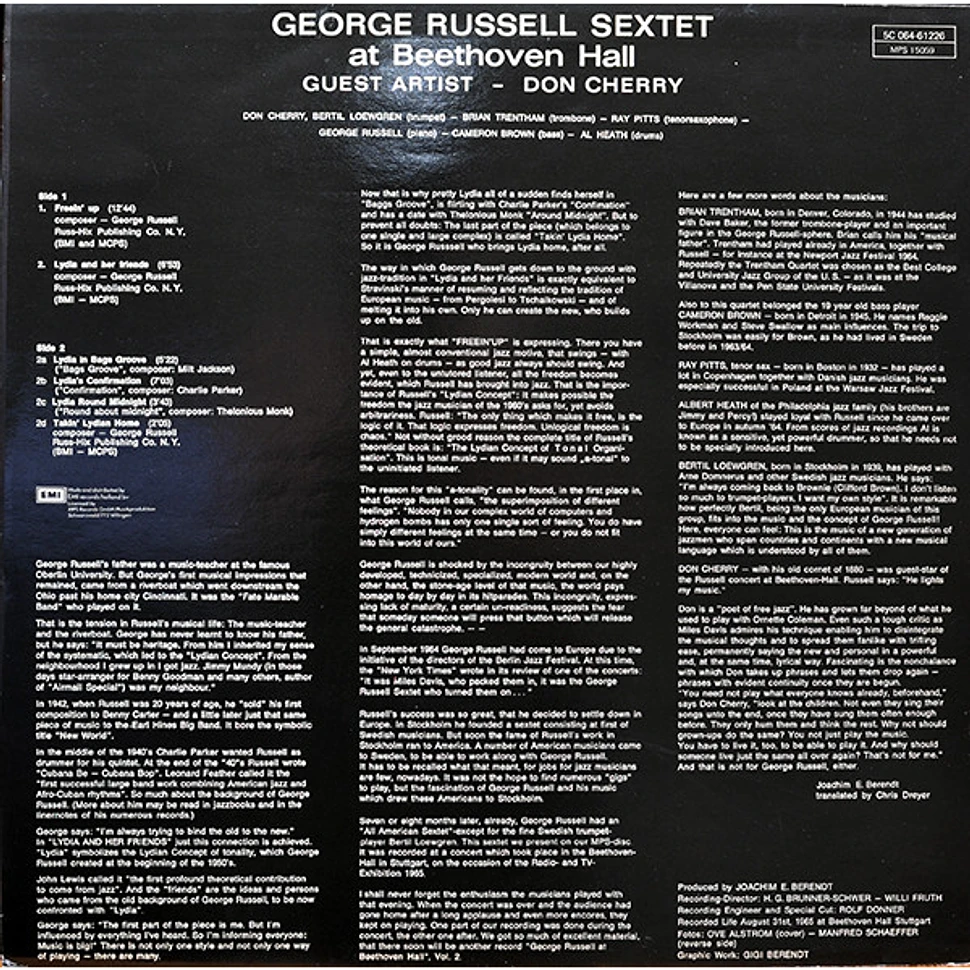 The George Russell Sextet Guest Artist - Don Cherry - At Beethoven Hall ...