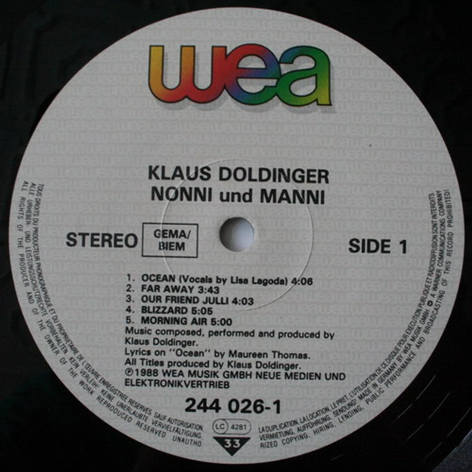 Klaus Doldinger - Nonni Und Manni - Vinyl LP - 1988 - DE - Original | HHV