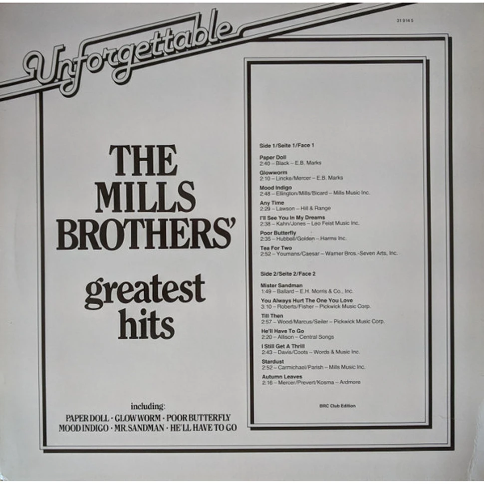 The Mills Brothers - The Mills Brothers' Greatest Hits - Vinyl LP ...