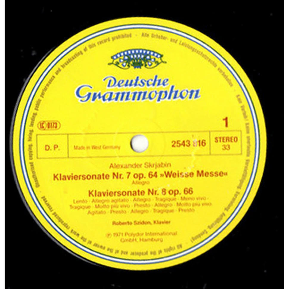 Alexander Scriabin – Roberto Szidon - White Mass / Black Mass - Piano ...