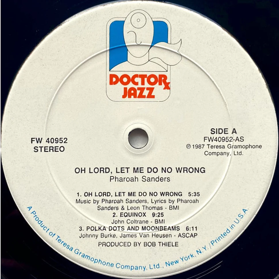 Pharoah Sanders - Oh Lord, Let Me Do No Wrong - Vinyl LP - 1987 - US ...