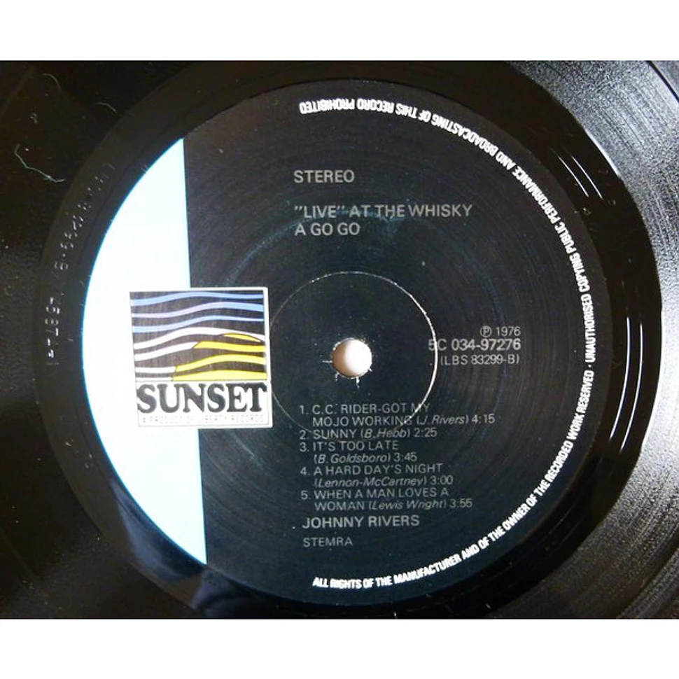 Johnny Rivers - Live At The Whiskey A Go Go - Vinyl LP - 1967 - NL ...