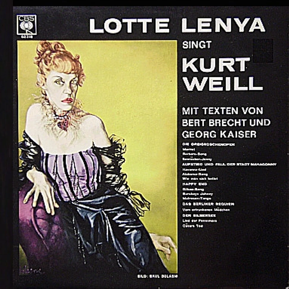 Lotte Lenya - Lotte Lenya Singt Kurt Weill Mit Texten Von Bert Brecht ...