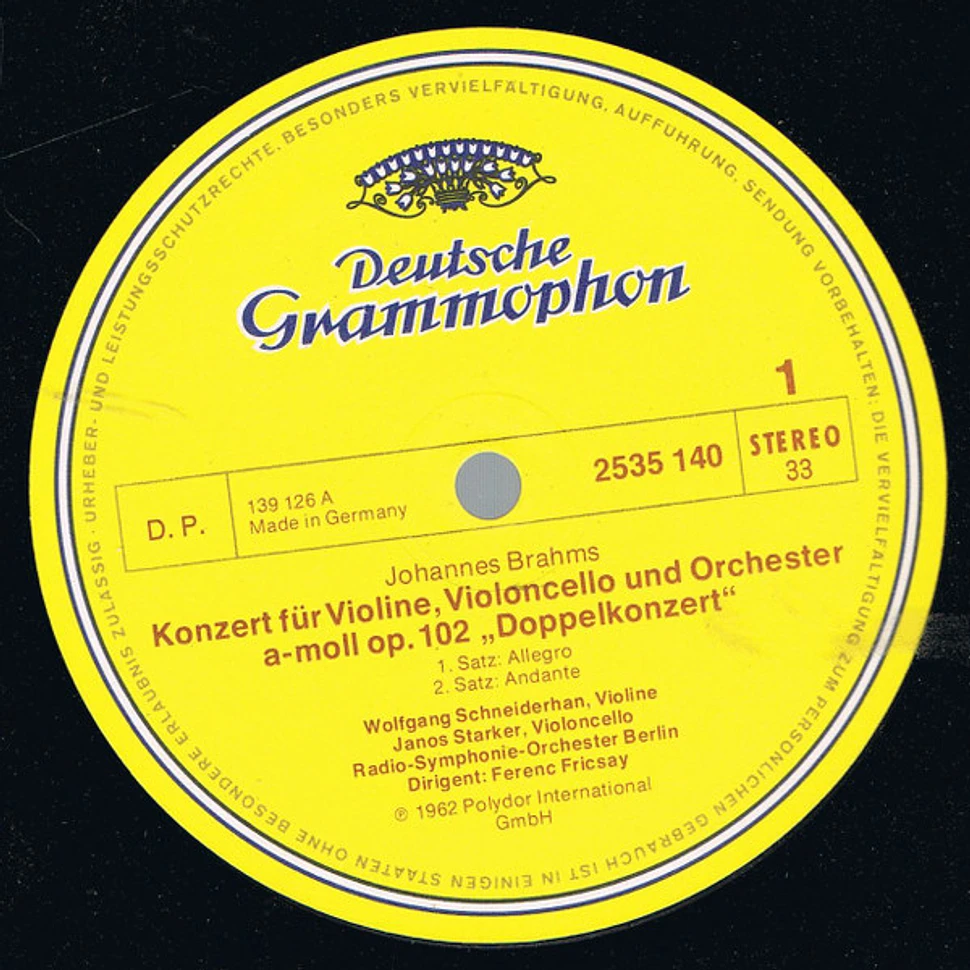 Johannes Brahms, Wolfgang Schneiderhan, Janos Starker - Doppelkonzert A ...