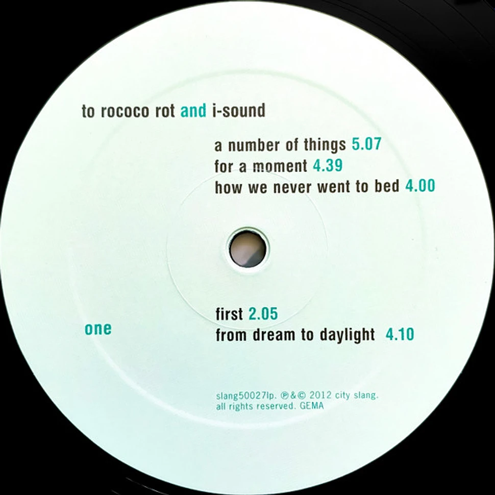 To Rococo Rot And I-Sound - Music Is A Hungry Ghost - Vinyl LP+CD ...